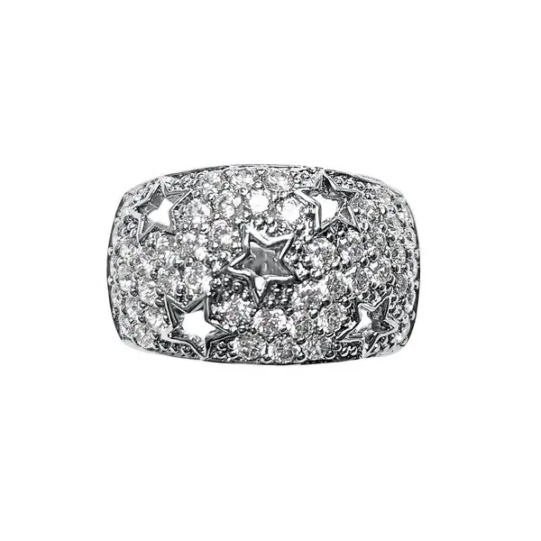 FANTASIA BY DESERIO Pave Ring With Star Cutouts - White Gold