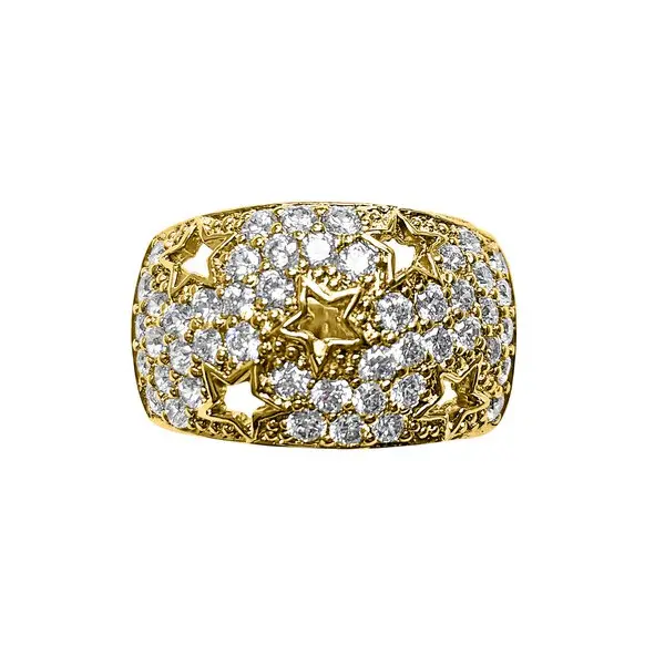 FANTASIA BY DESERIO Pave Ring With Star Cutouts