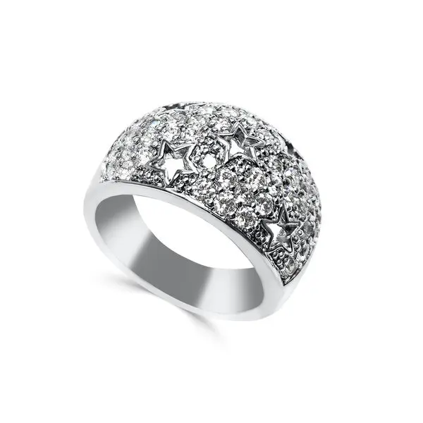 FANTASIA BY DESERIO Pave Ring With Star Cutouts