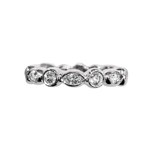 FANTASIA BY DESERIO Bezel-set Marquise And Round Band - White Gold