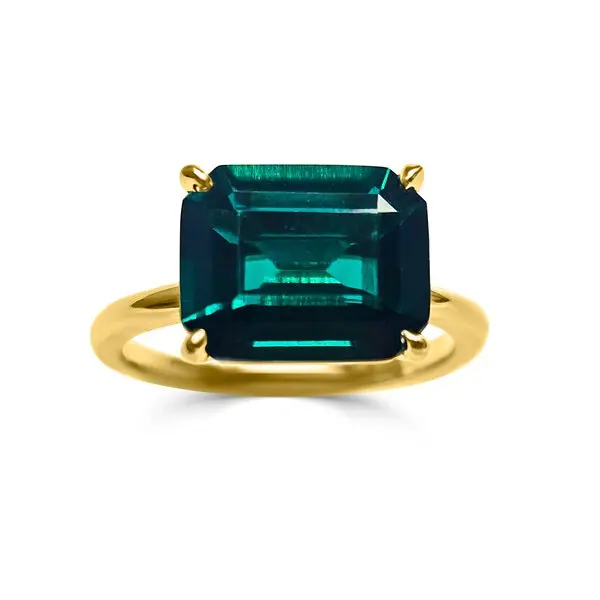 FANTASIA BY DESERIO East West Lab Emerald Cut Ring - White Gold