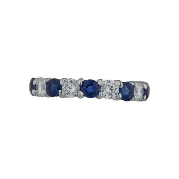 FANTASIA BY DESERIO Eternity Band With Simulated Diamonds And Lab-grown Sapphires - Yellow Gold