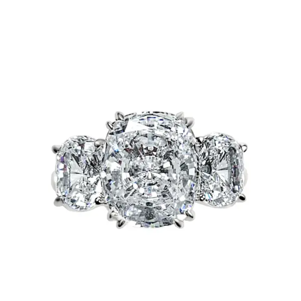 FANTASIA BY DESERIO Carat Cushion Cut Stone With 2 Carat Cushion Cut Sides - White Gold