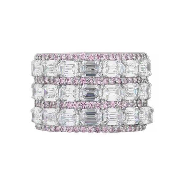 FANTASIA BY DESERIO Eternity Band With Simulated Stones - White Gold