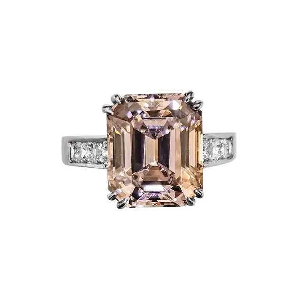 FANTASIA BY DESERIO Ring With Emerald Cut Stone - White Gold