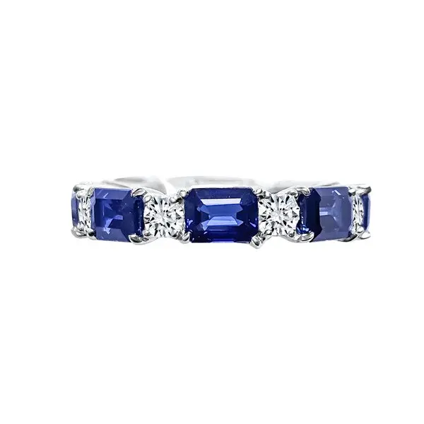 FANTASIA BY DESERIO Eternity Band With Sapphire And Round Gemstones - White Gold