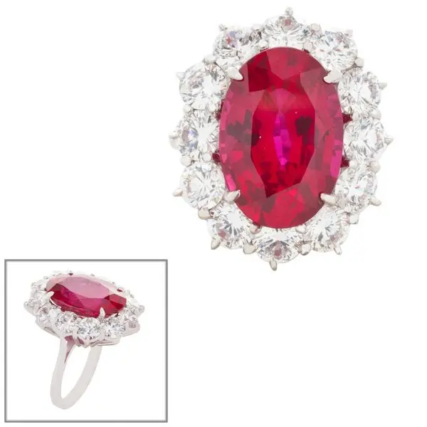 FANTASIA BY DESERIO Ring With Ruby And Zirconia - White Gold