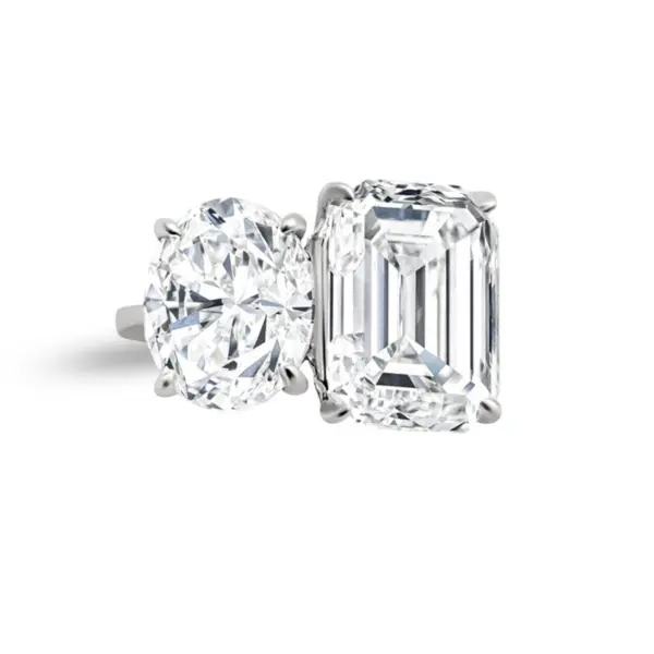 FANTASIA BY DESERIO Toi Et Moi Oval And Emerald Cut Ring - White Gold