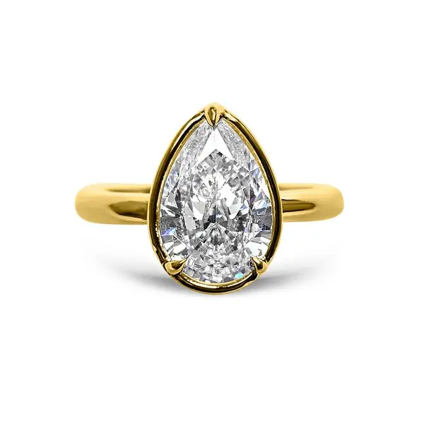 FANTASIA BY DESERIO Bezel-set Pear Shape Ring - White Gold