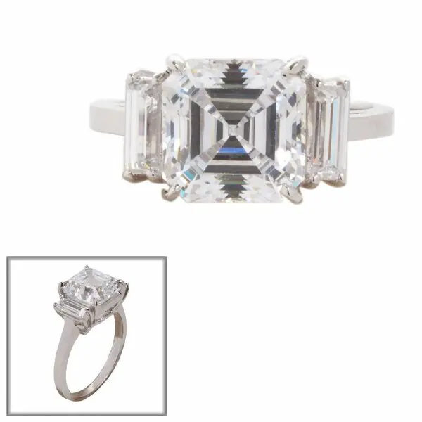 FANTASIA BY DESERIO 3.5ct Asscher Cut Ring - White Gold