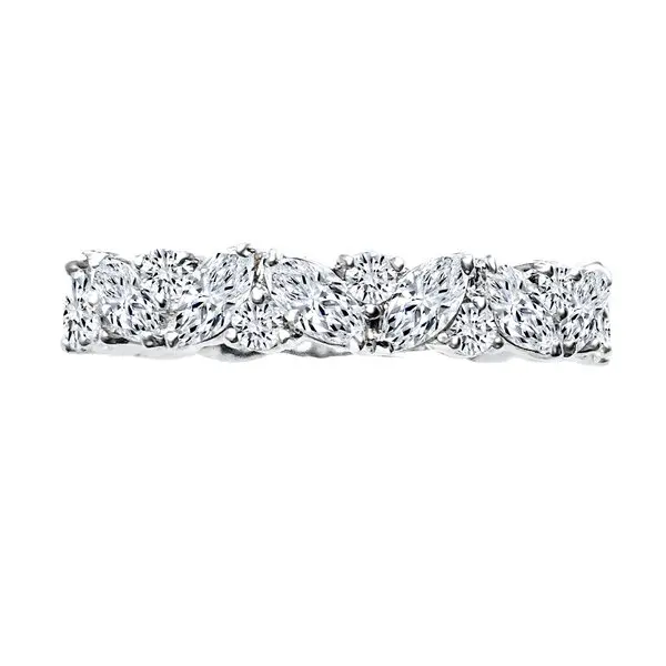 FANTASIA BY DESERIO Marquise And Round Eternity Band - White Gold