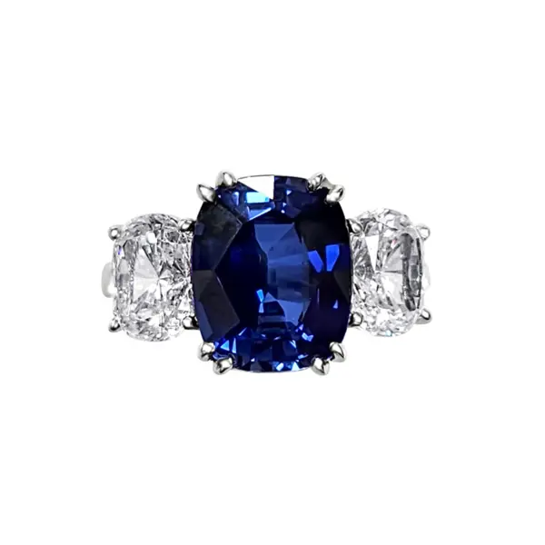FANTASIA BY DESERIO Ring With Lab Created Cushion Cut Sapphire - White Gold