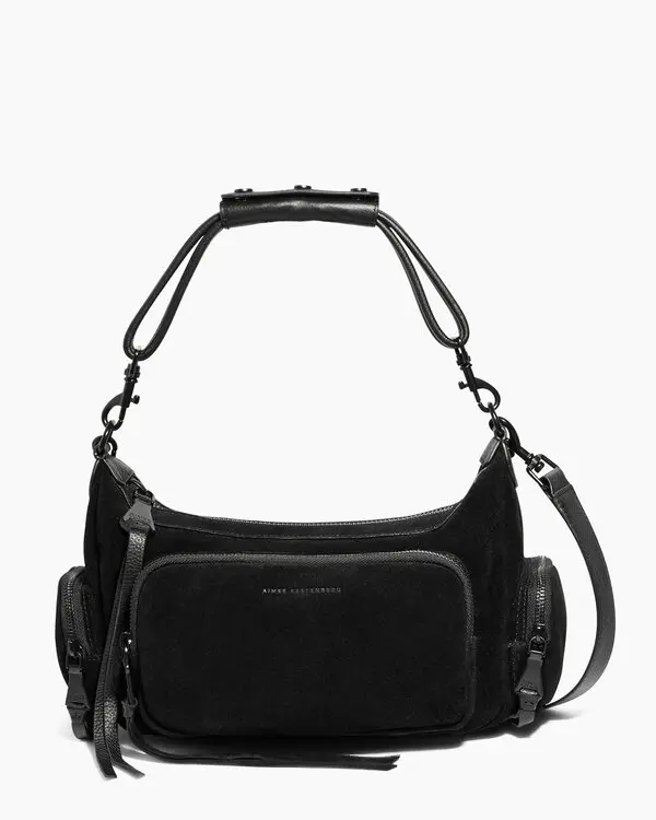 AIMEE Away We Go Convertible Shoulder - Black Suede