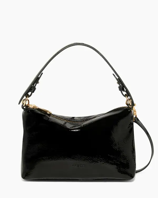 AIMEE Ava Convertible Shoulder - Black Crinkle Patent