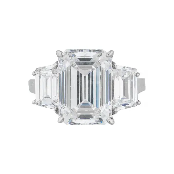 FANTASIA BY DESERIO Emerald-cut Three Stone Ring - Yellow Gold