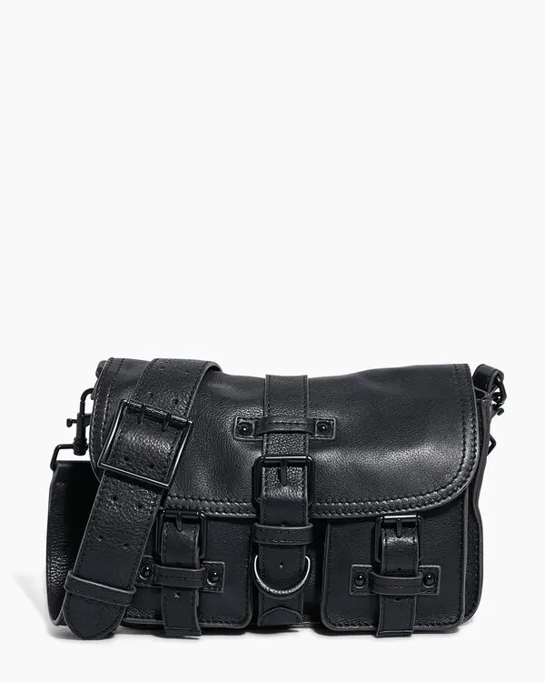 AIMEE Saddle-up Crossbody - Black With Shiny Black