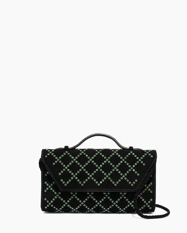 AIMEE Chelsea Convertible Clutch - Emerald Studs