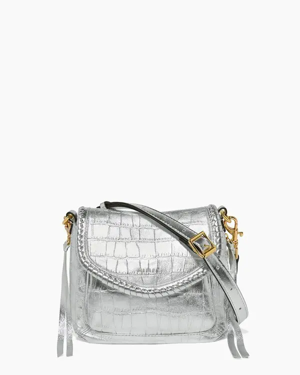 AIMEE All For Love Mini Crossbody - Metallic Silver Croco