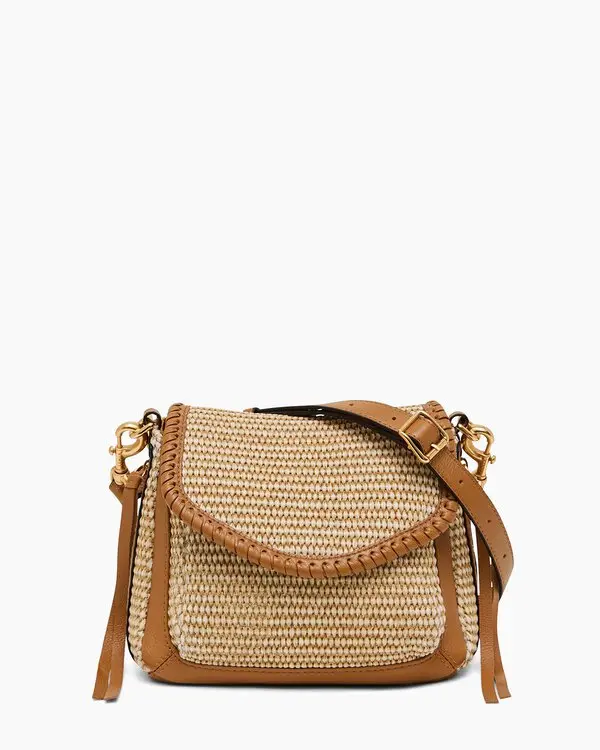 AIMEE All For Love Mini Crossbody - Raffia And Latte