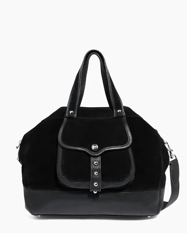 AIMEE Great Escape Convertible Shopper - Black Suede