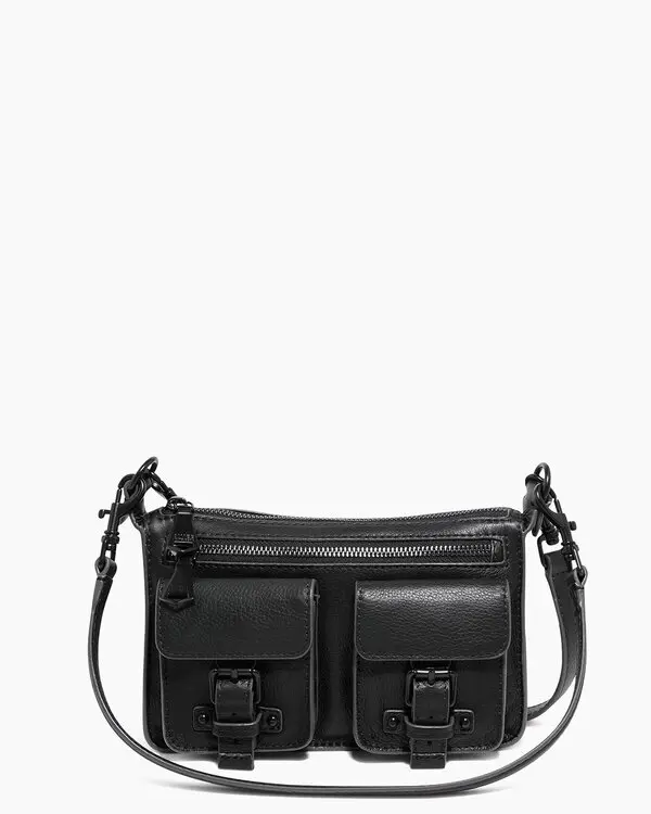 AIMEE Saddle-up Mini Convertible Crossbody - Black With Black