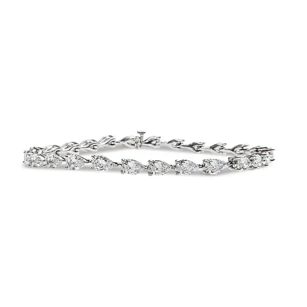 FANTASIA BY DESERIO 5.0 Tcw East West Pear Shape Bracelet - White Gold Plated