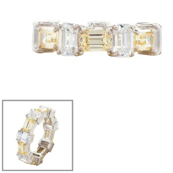 FANTASIA BY DESERIO Alternating Asscher-cut Eternity Band - Yellow Gold