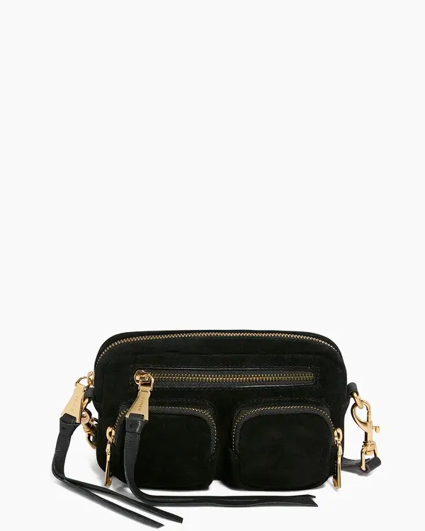 AIMEE Away We Go Cargo Crossbody - Black Suede