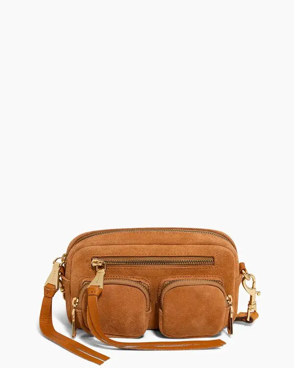 AIMEE Away We Go Cargo Crossbody - Rustic Caramel Suede
