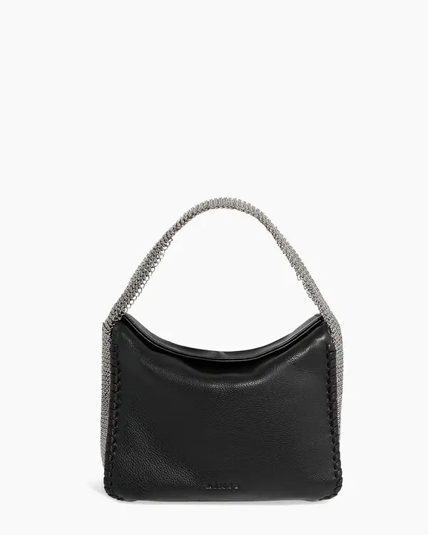 AIMEE Chain-mail Top Handle Bag - Black