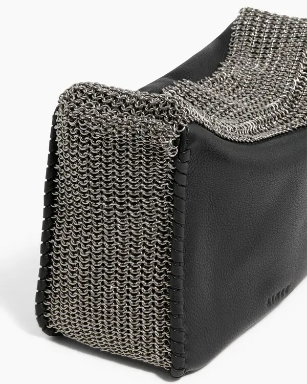 AIMEE Chain-mail Top Handle Bag - Black
