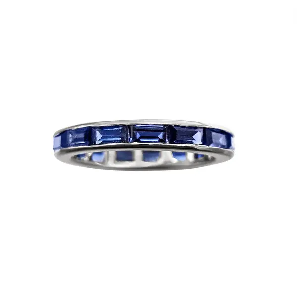 FANTASIA BY DESERIO Baguette Sapphire Eternity Band - White Gold