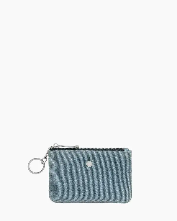 AIMEE Fulton Ziptop Wallet With Rfid - Bright Denim Leather