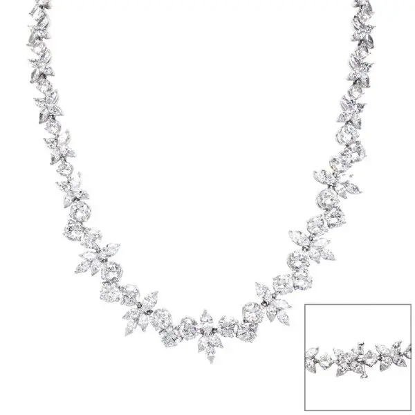 FANTASIA BY DESERIO N18/cz Necklace - White Gold Plated