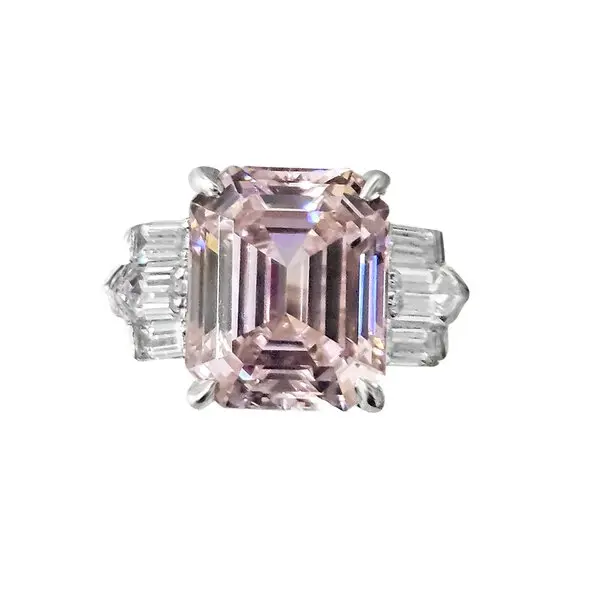 FANTASIA BY DESERIO 5ct Emerald Cut Center Ring - Yellow Gold