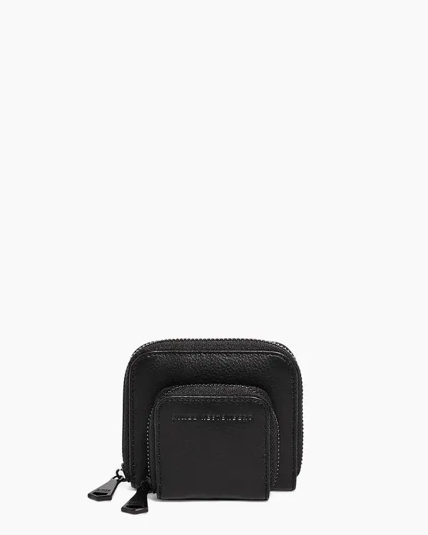 AIMEE Bowery Double Zip Around Wallet - Black