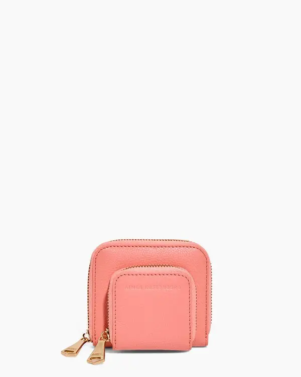AIMEE Bowery Double Zip Around Wallet - Cosmic Coral
