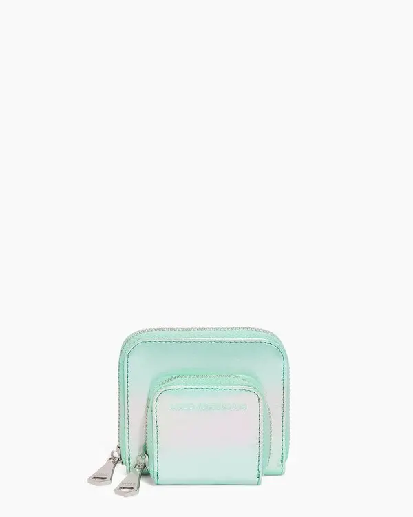 AIMEE Bowery Double Zip Around Wallet - Mint Iridescent
