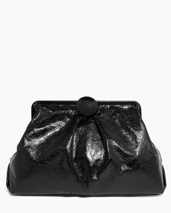 AIMEE Full Circle Xl Clutch - Black Crinkle