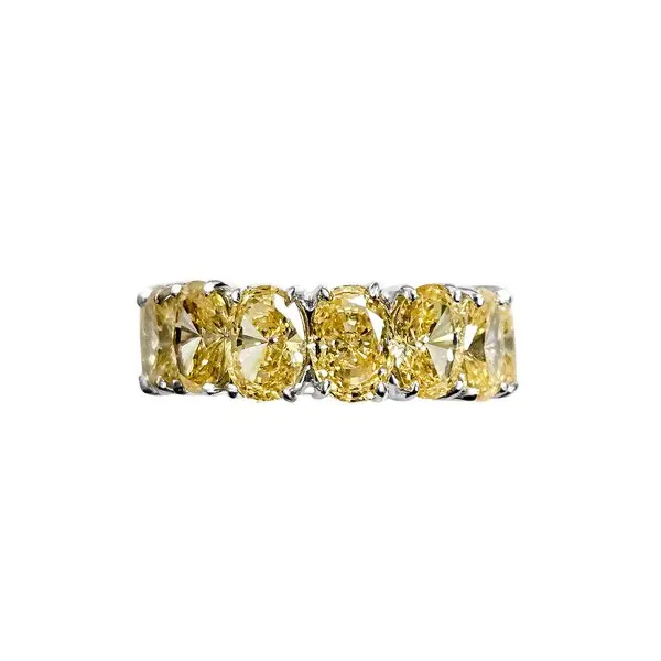 FANTASIA BY DESERIO Oval Canary Eternity Band - White Gold