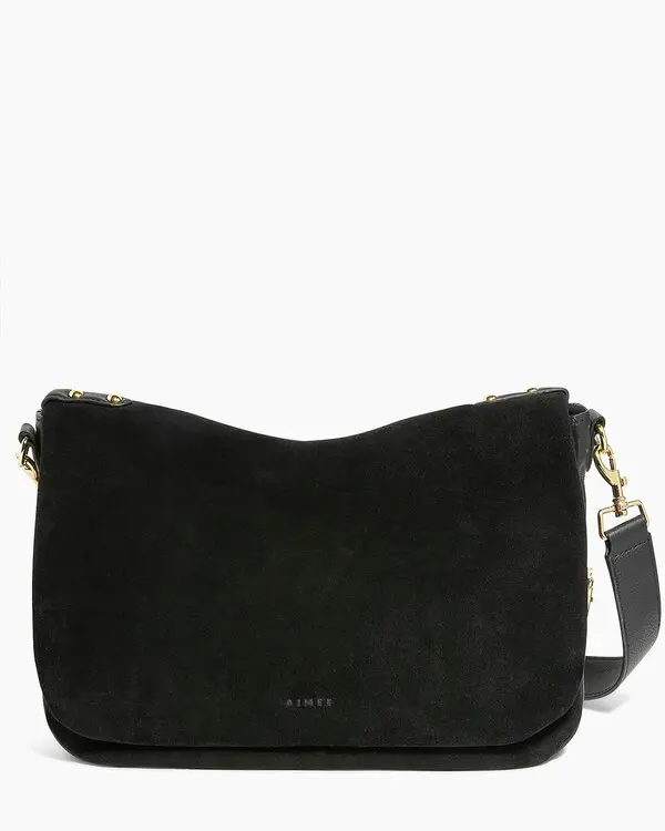 AIMEE Gramercy Messenger - Black Suede