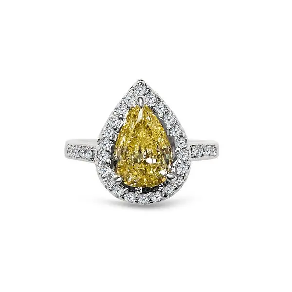 FANTASIA BY DESERIO 2.5ct Pear Ring With Pave - White Gold