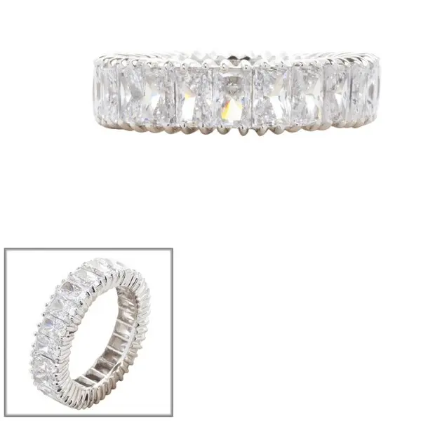 FANTASIA BY DESERIO Emerald Cut Eternity Ring - Yellow Gold