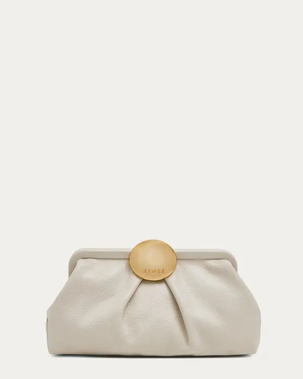 AIMEE Full Circle Clutch - Chalk Crinkle