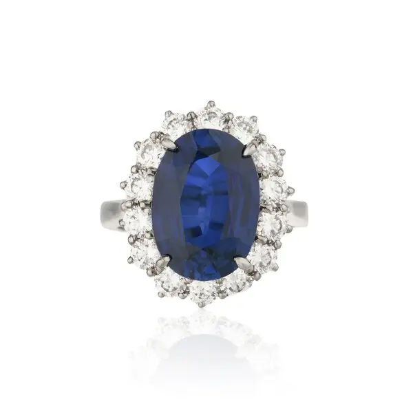 FANTASIA BY DESERIO Oval Sapphire Center Ring - White Gold