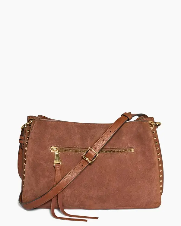 AIMEE Roma Double Entry Shoulder Bag - Nutshell Suede