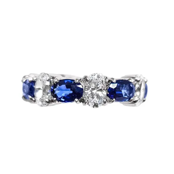 FANTASIA BY DESERIO 5 Carat Sapphire And Zirconia Band - White Gold