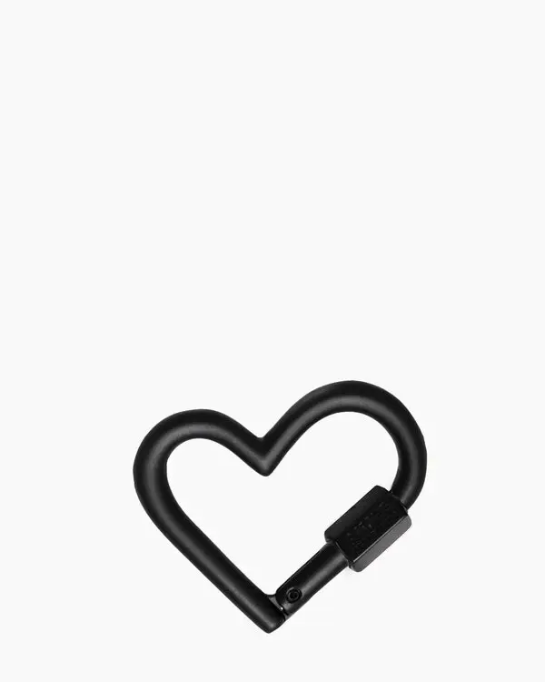 AIMEE It's A Love Thing Heart Carabiner - Black With Shiny Black