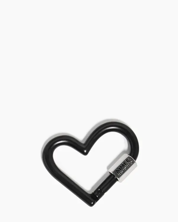 AIMEE It's A Love Thing Heart Carabiner - Black With Silver