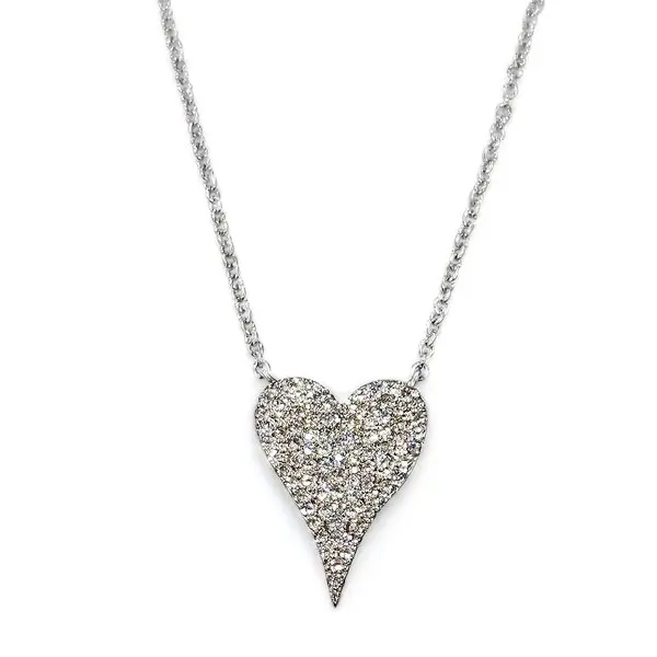 FANTASIA BY DESERIO Pave Lab Diamond Heart Pendant - White Gold Plated